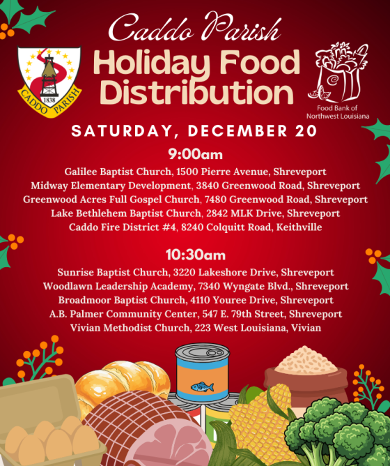 Caddo Parish Commission hosting additional free food distribution Dec ...